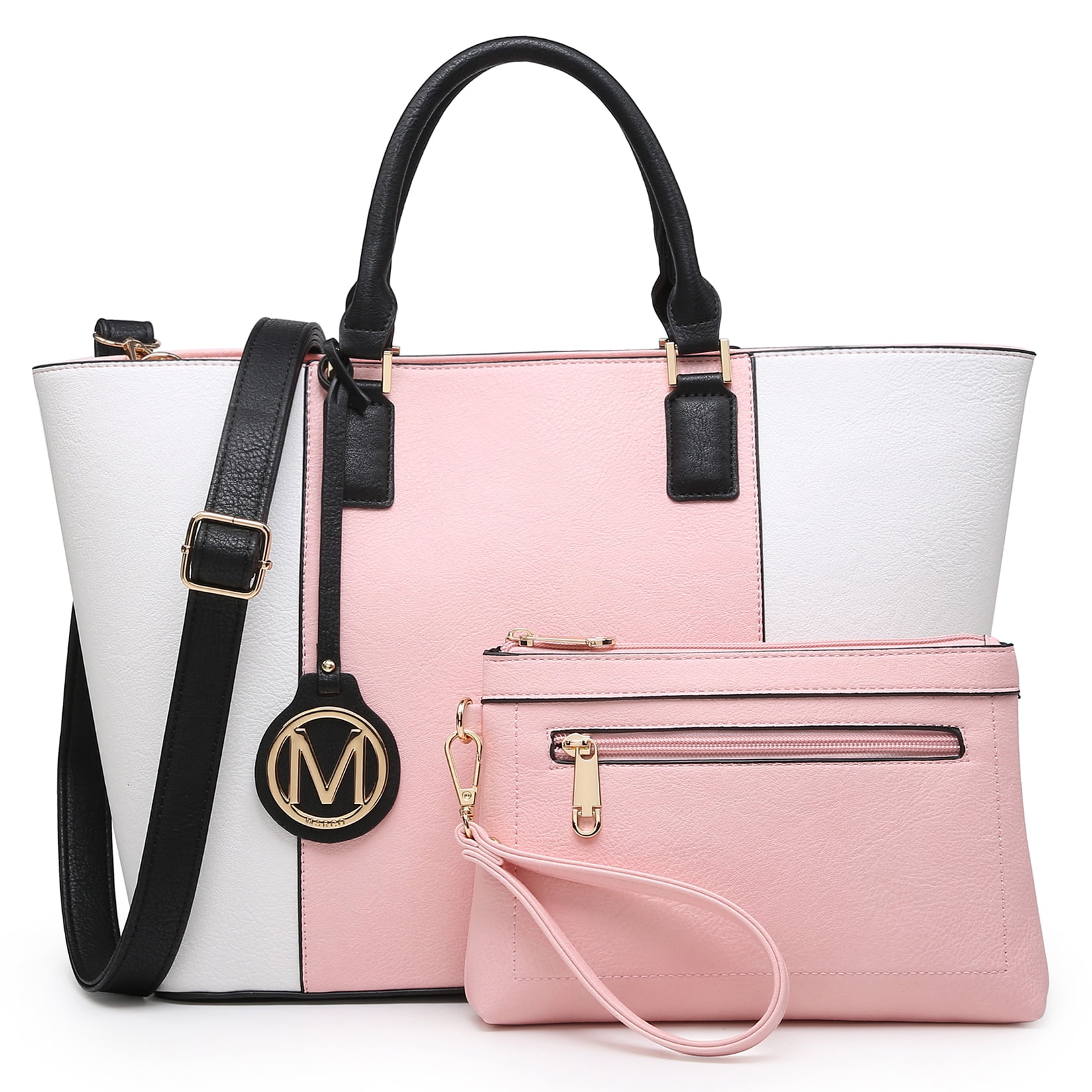 MKP Large Pocket Women's Two Tone Fashion Handbag, Shoulder Bag, Work ...