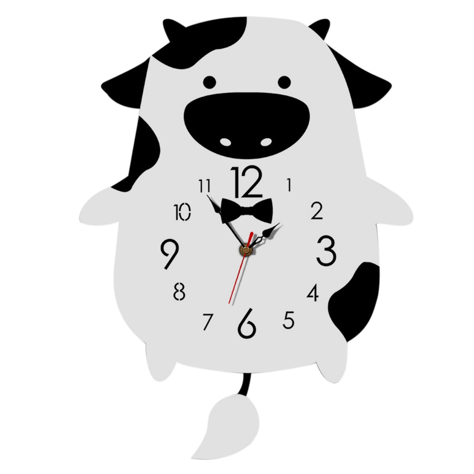 MKSJFdge Cute Cartoon Cow Wagging Tail Wall Clock Acrylic Clock ...