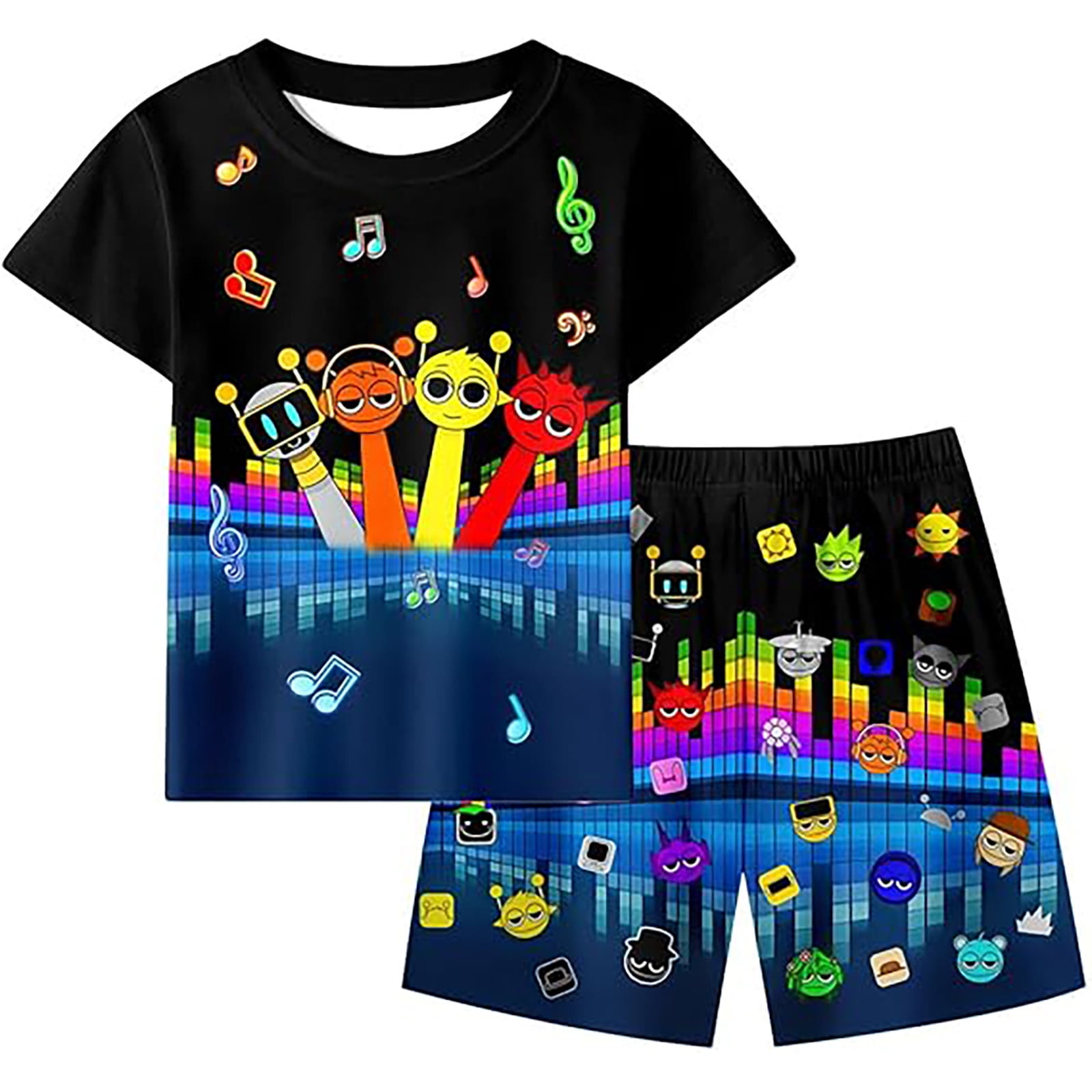 MKndvns Boys Outfits Sprunki Clothes Set Kids Boys Girls Personality ...