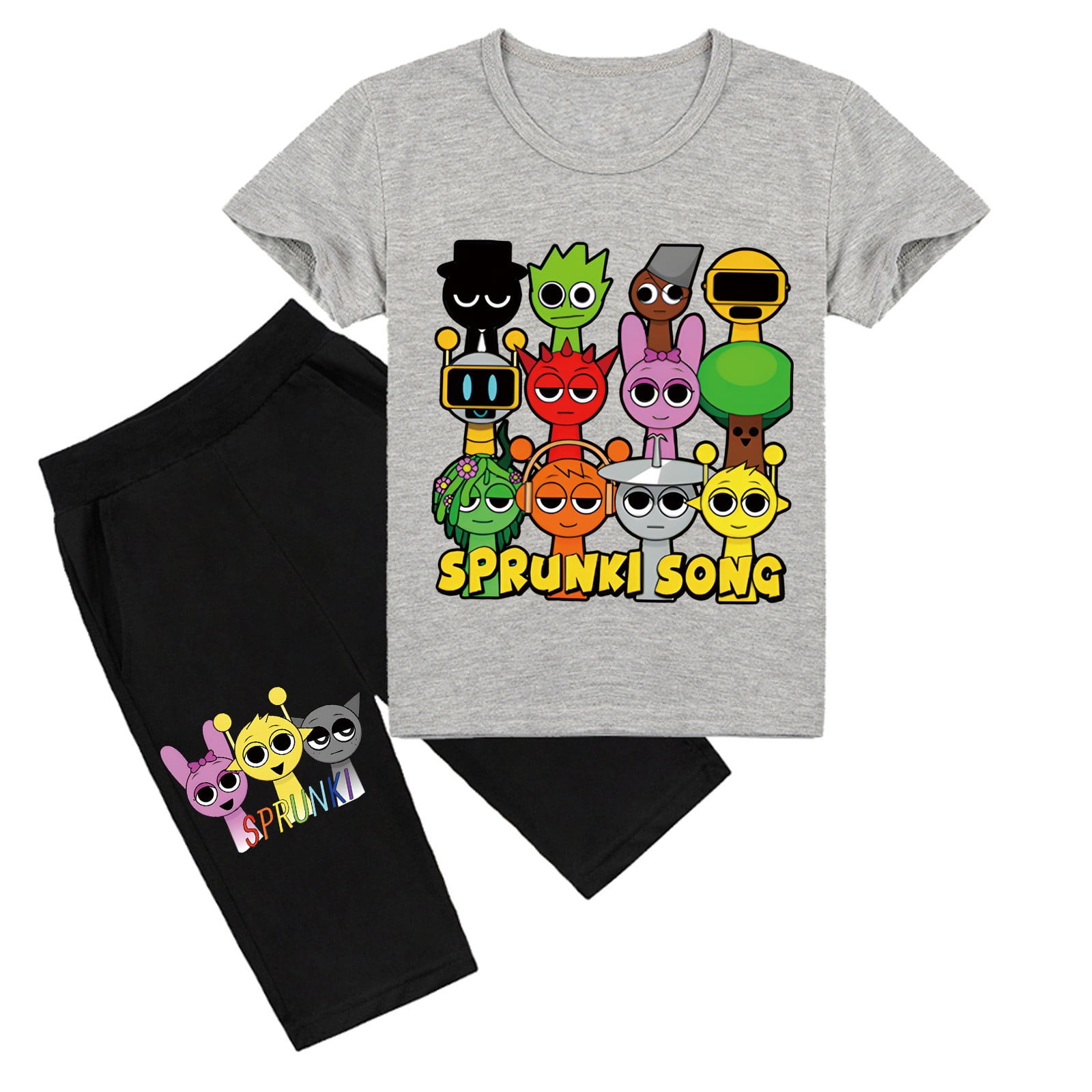 MKndvns Boys Outfits Sprunki Clothes Set Sprunki Novelty Short Sleeve ...