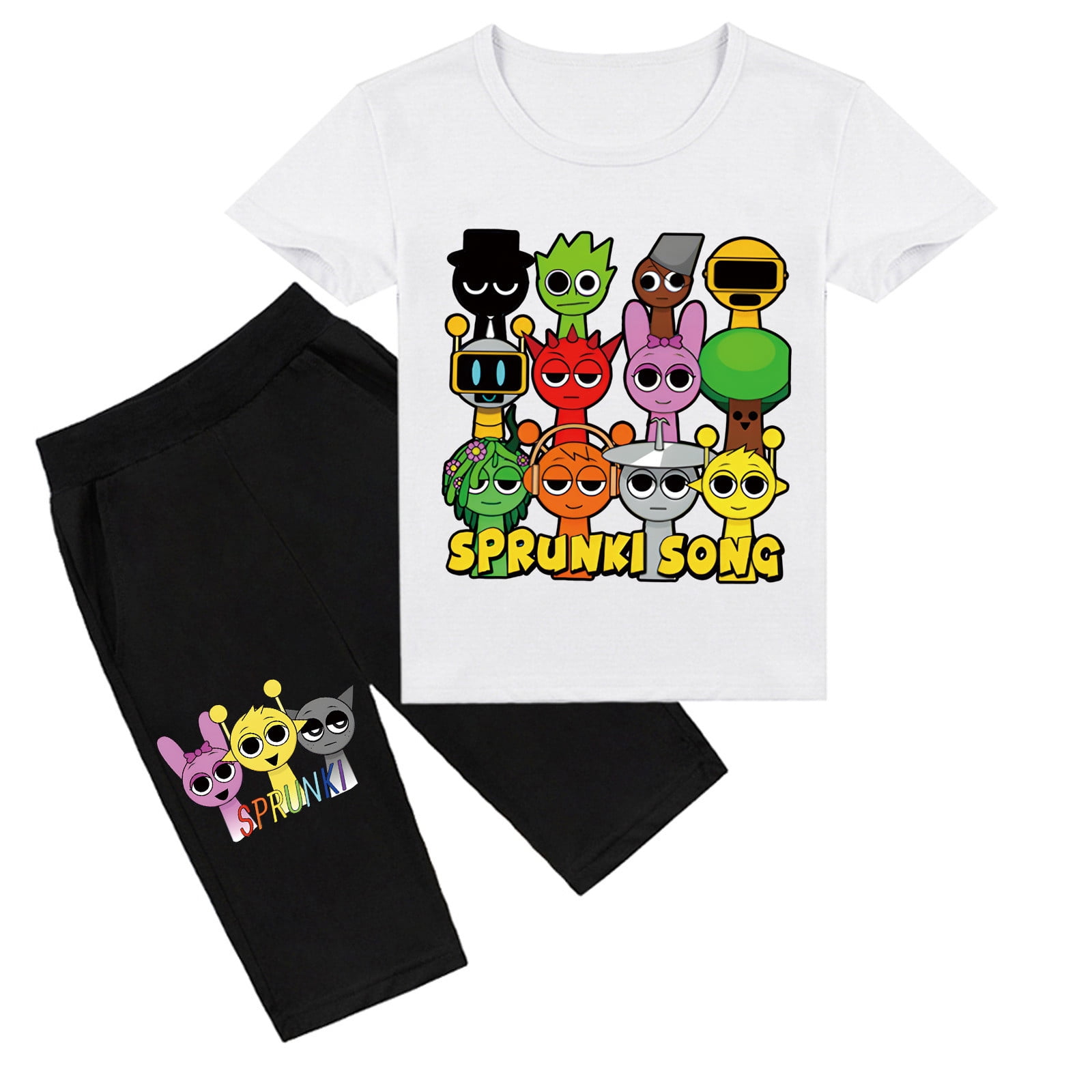 MKndvns Boys Outfits Sprunki Clothes Set Sprunki Novelty Short Sleeve ...