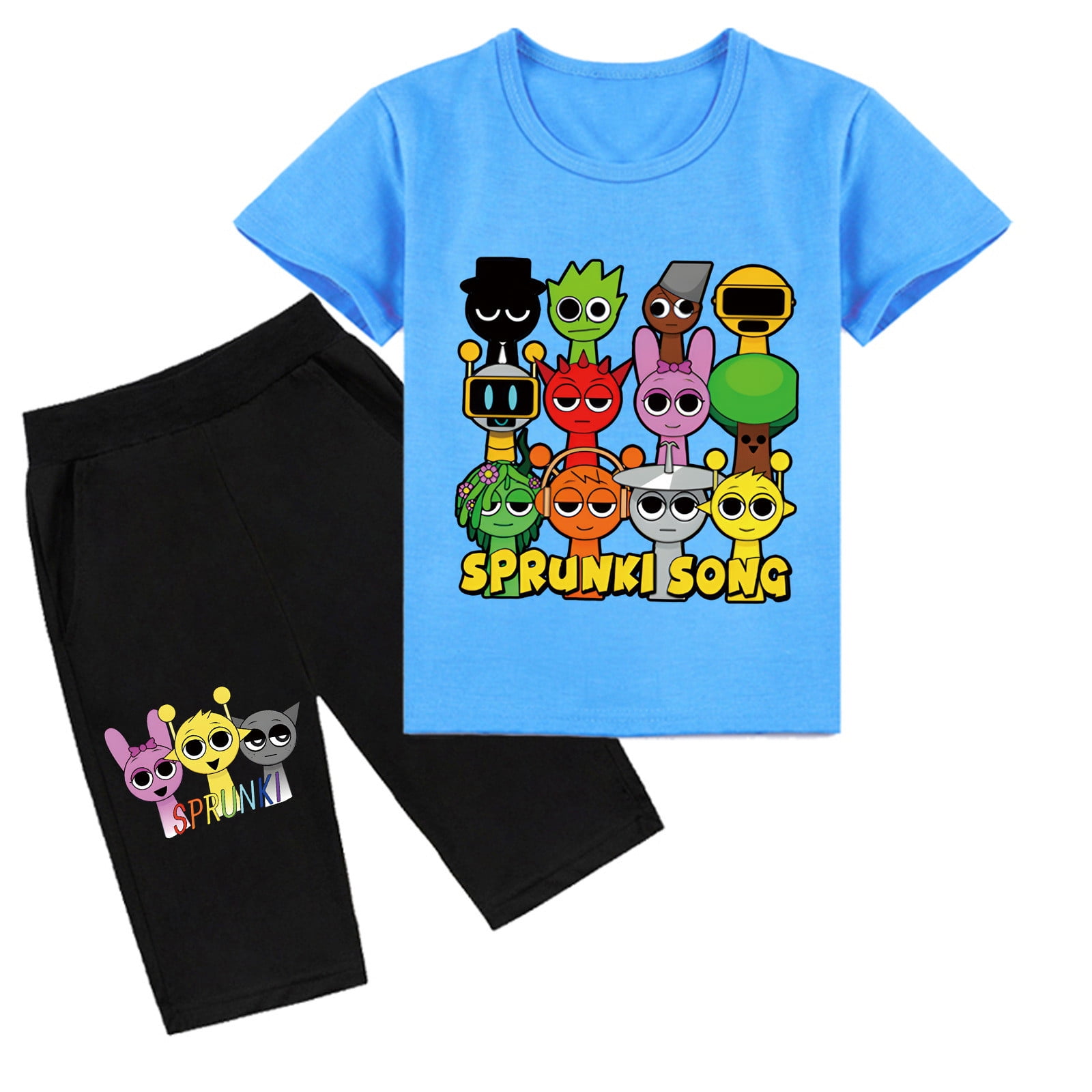 MKndvns Boys Outfits Sprunki Clothes Set Sprunki Novelty Short Sleeve ...