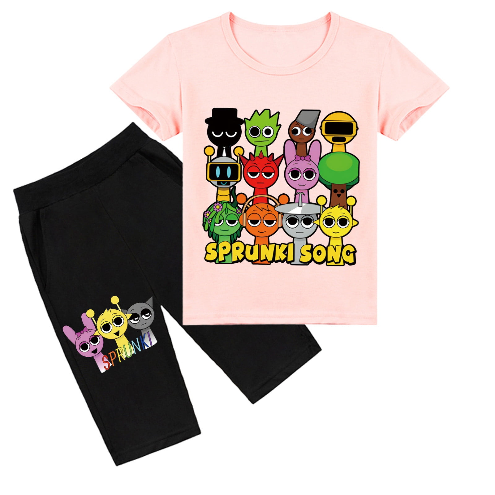 MKndvns Boys Outfits Sprunki Clothes Set Sprunki Novelty Short Sleeve ...