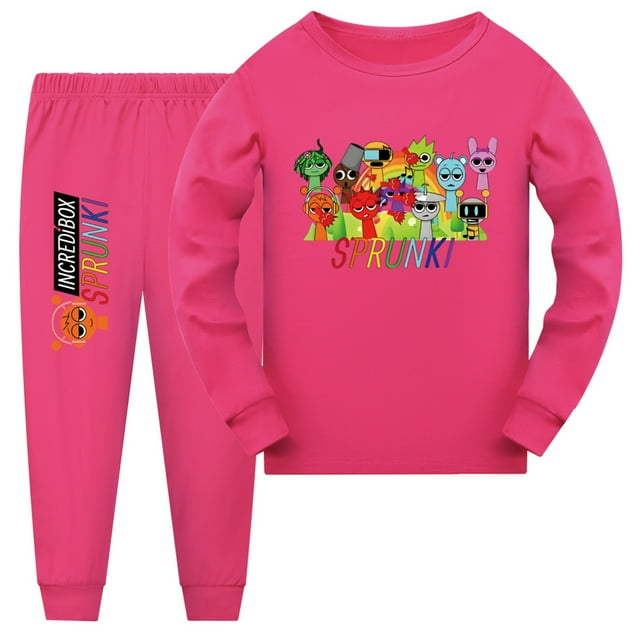MKndvns Boys Sprunki Clothes Music Game Shirt And Jogger Pant Long ...