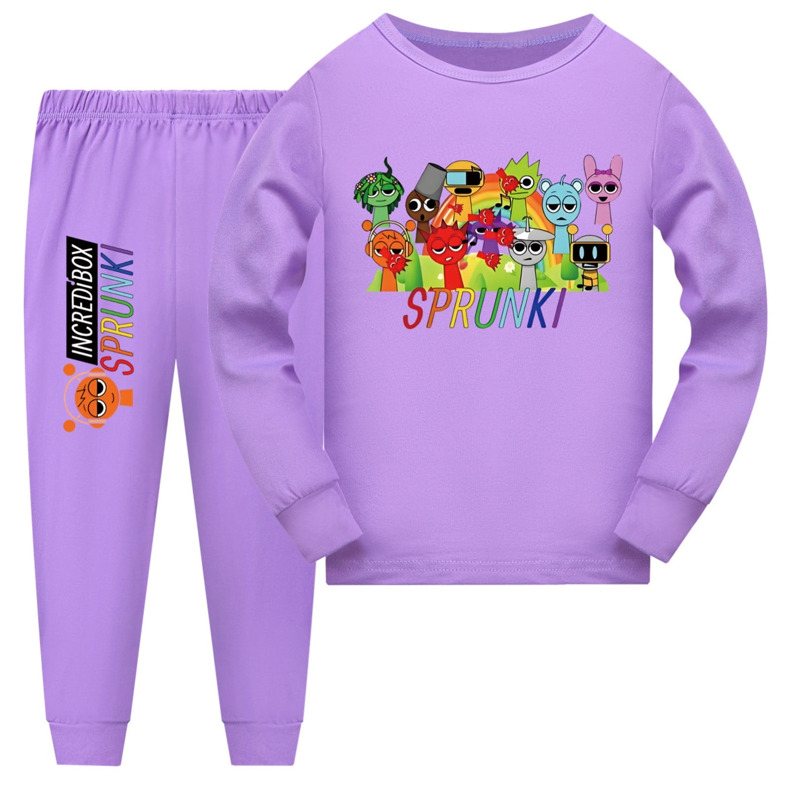 MKndvns Boys Sprunki Clothes Music Game Shirt And Jogger Pant Long ...