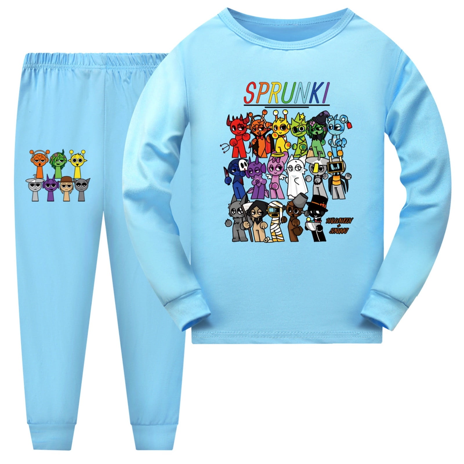 MKndvns Girls Outfits Sprunki Pajamas Clothes Set Boys Sprunki Tshirts ...