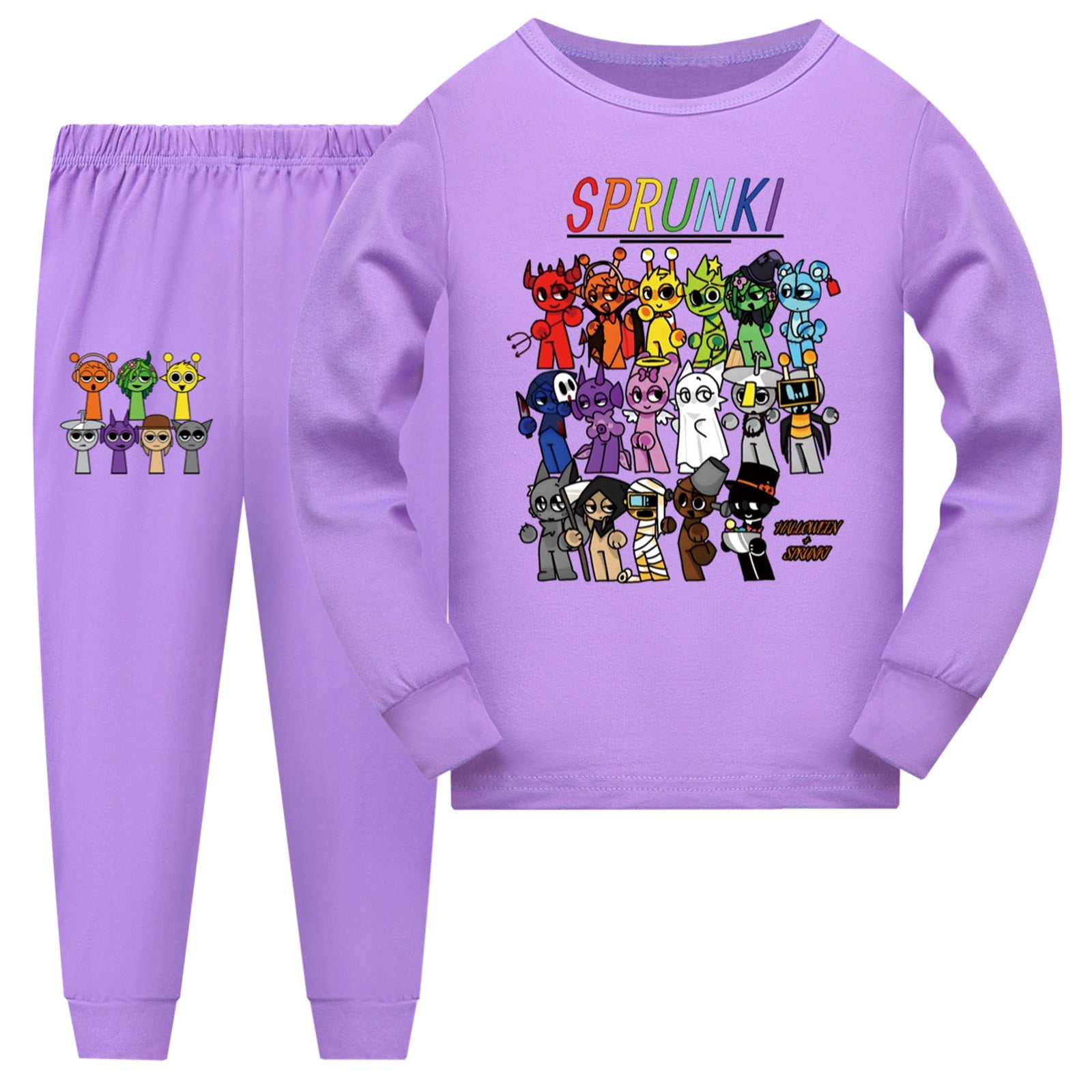 MKndvns Girls Outfits Sprunki Pajamas Clothes Set Boys Sprunki Tshirts ...