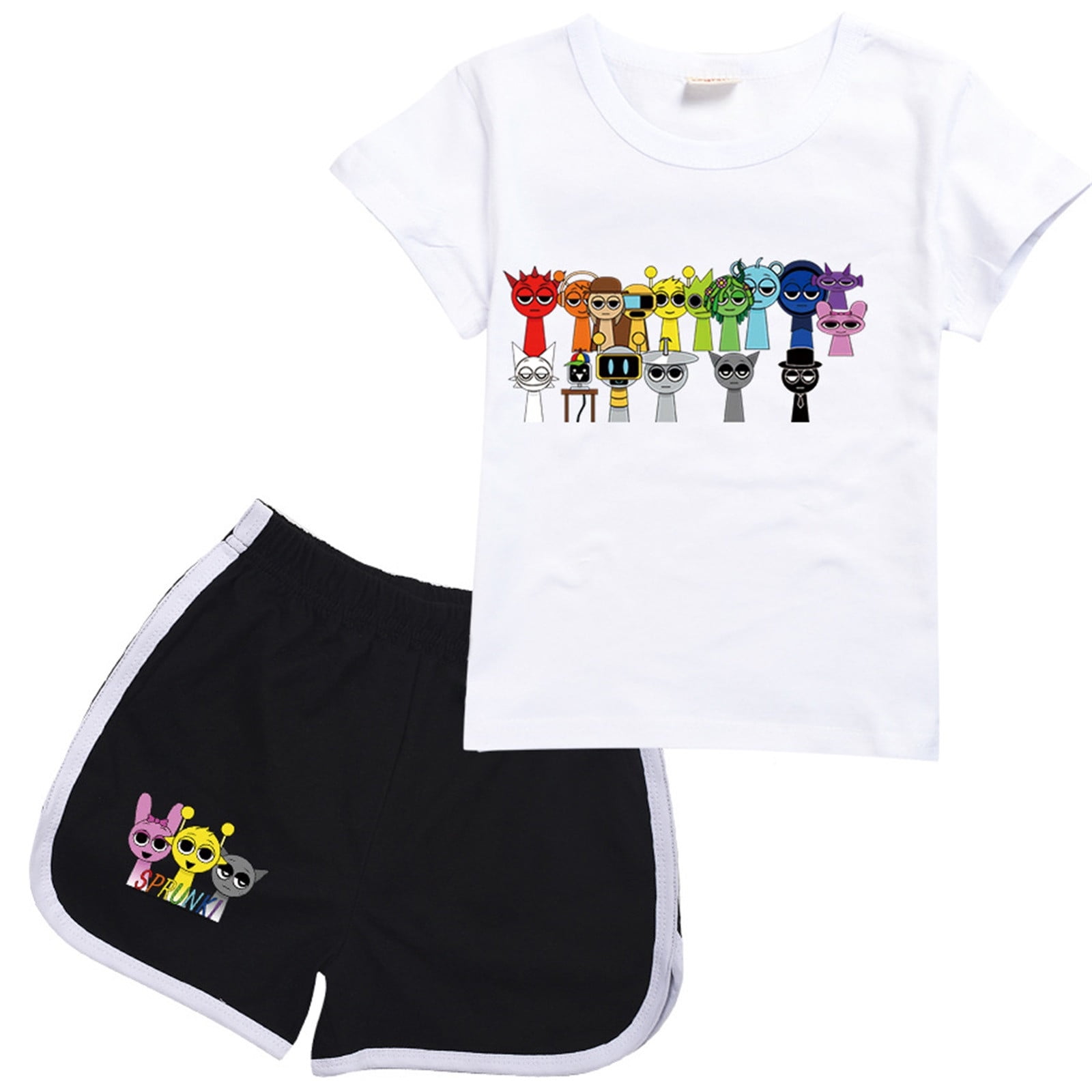MKndvns Girls Outfits Sprunki Pajamas Clothes Set Kids Sprunki Shirt ...