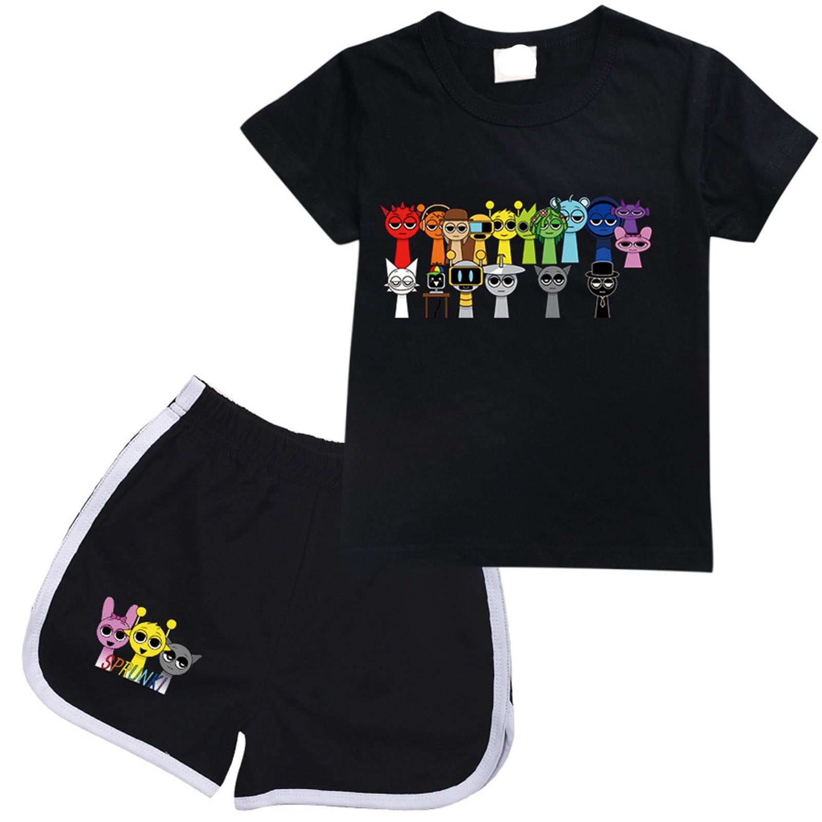 MKndvns Girls Outfits Sprunki Pajamas Clothes Set Kids Sprunki Shirt ...