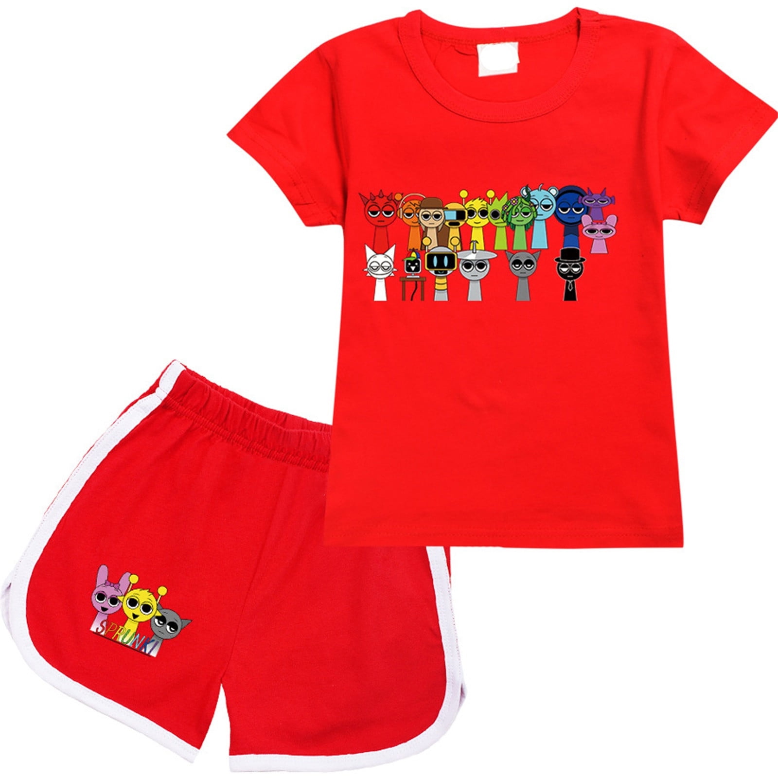 MKndvns Girls Outfits Sprunki Pajamas Clothes Set Kids Sprunki Shirt ...