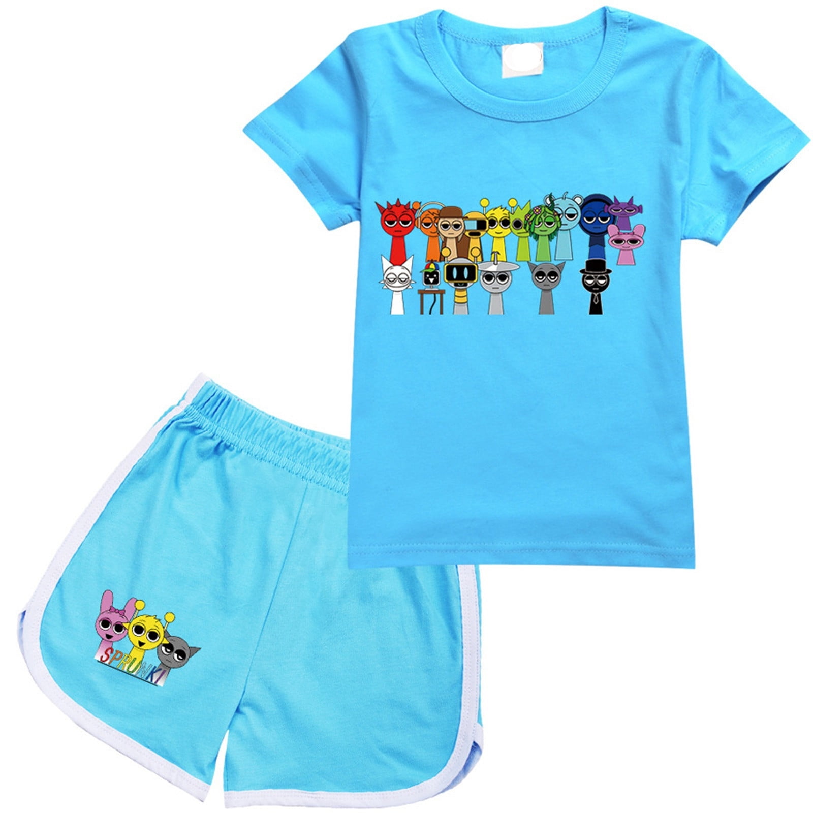 MKndvns Girls Outfits Sprunki Pajamas Clothes Set Kids Sprunki Shirt ...