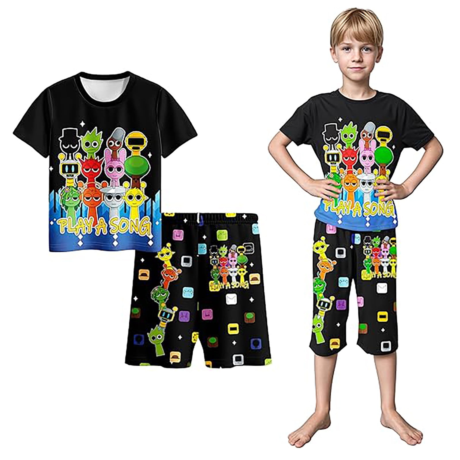 MKndvns Kids Game Sprunki T Shirt For Fans Boys Sprunki T Shirt Kids ...