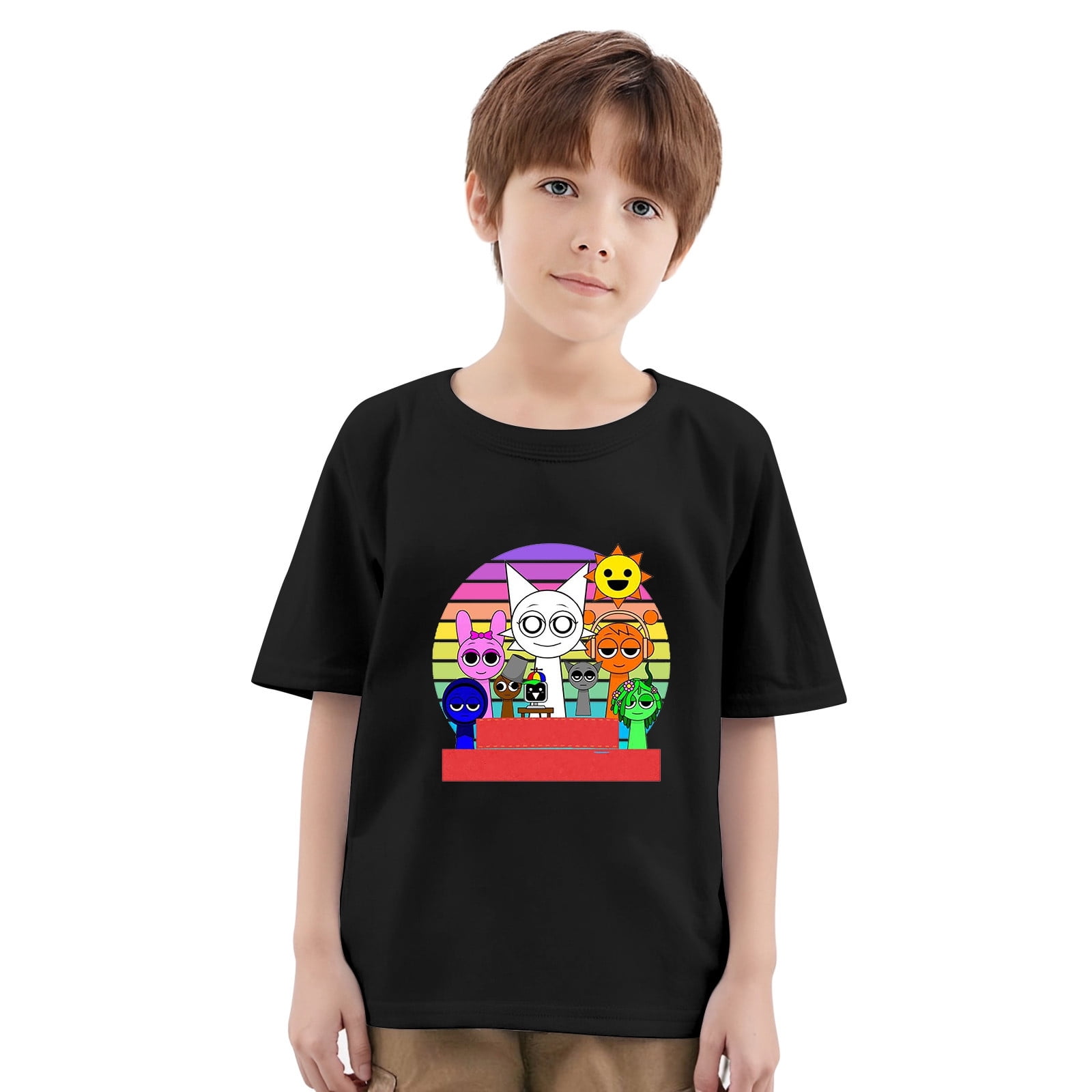 MKndvns Kids T-Shirts Sprunki Tees Tops Boys Girls Amusing Sprunki Kids ...