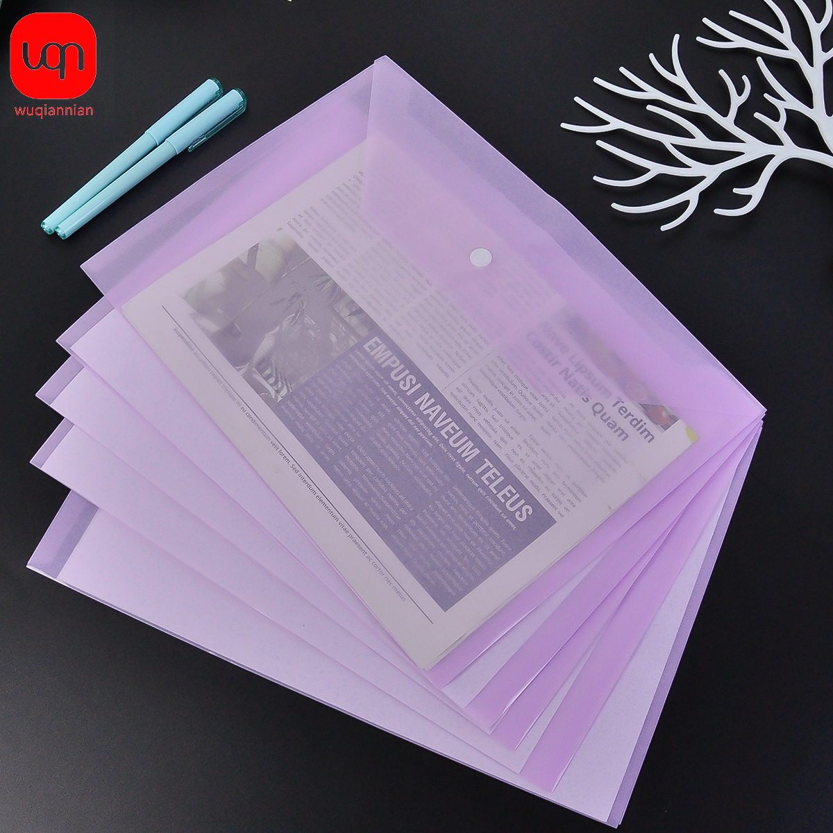 ML 10pcs Morandi color file bag Plastic 16C A4 paper folder Transparent ...