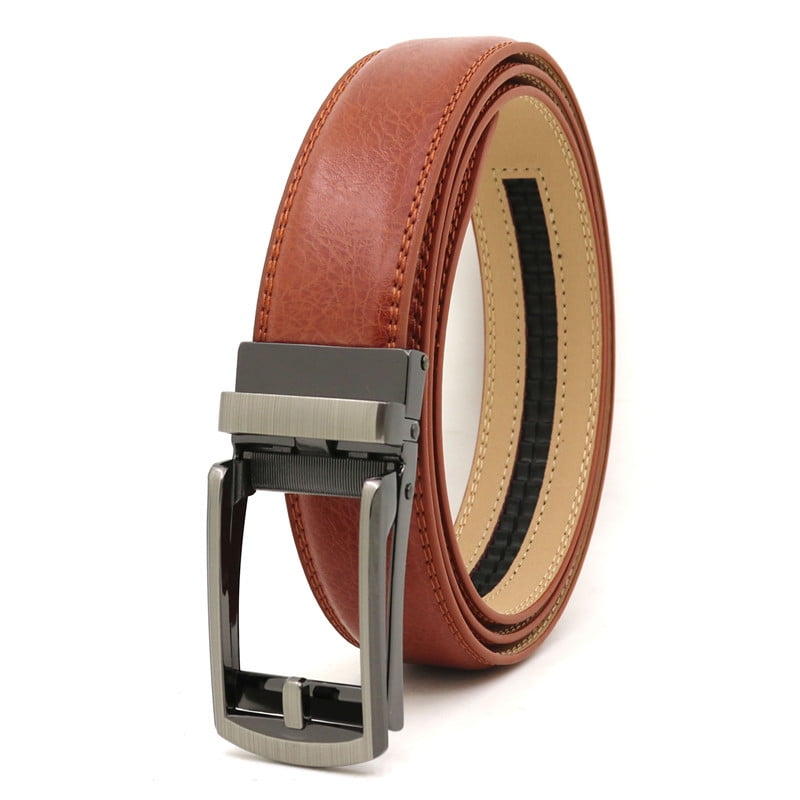 ML 3.5cm Genuine Leather Men‘s Belt Alloy Automatic Buckle Two-layer ...