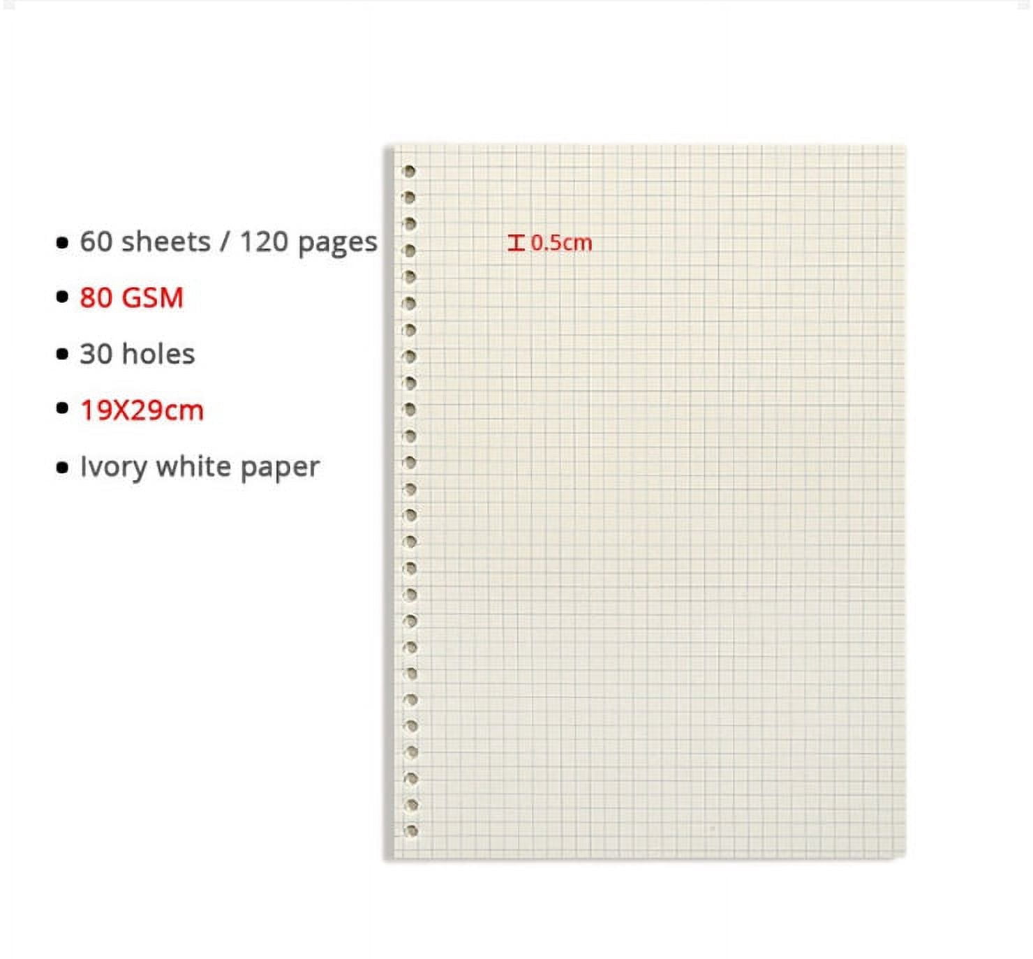 ML A5/B5/A4 Binder Notebook Loose Leaf Refillable Grid/Line/Blank/Dot ...