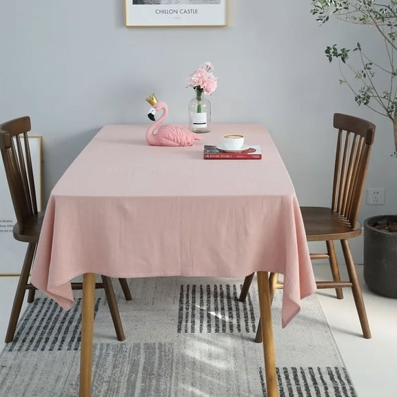 ML Cotton Tablecloth Simple Color Washed Cotton Table Cover Wedding ...
