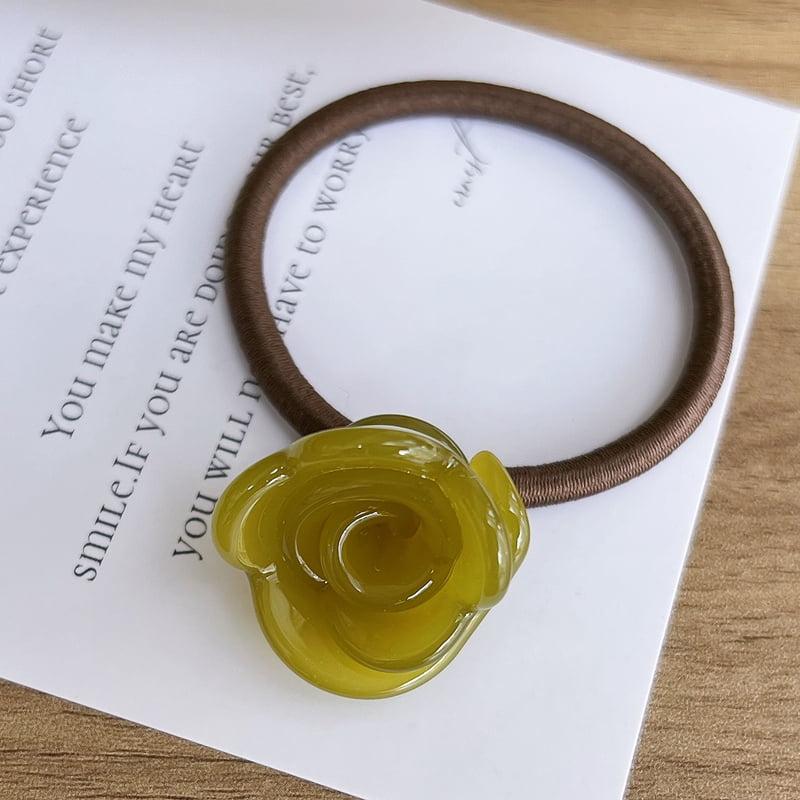 ML French Rose Blossom Hair Ring~FRANCE South Korea tied high ponytail ...