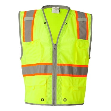 Petra Roc Public Safety Vest 207-2006 Lime Solid with Orange Binding 5 ...