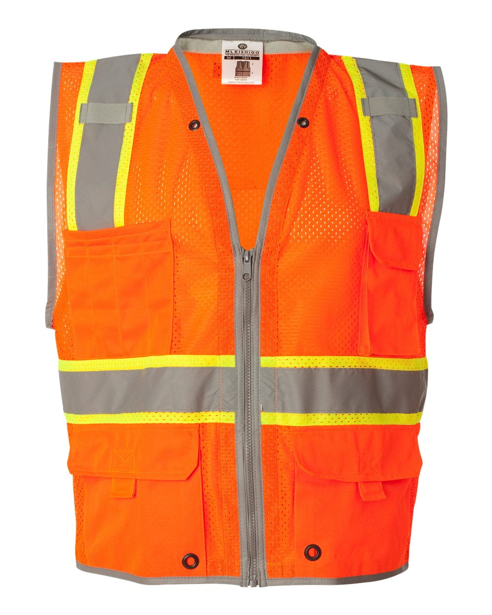 ML Kishigo Men's Brilliant Series Heavy Duty Class 2 Vest - 1510-1511 ...