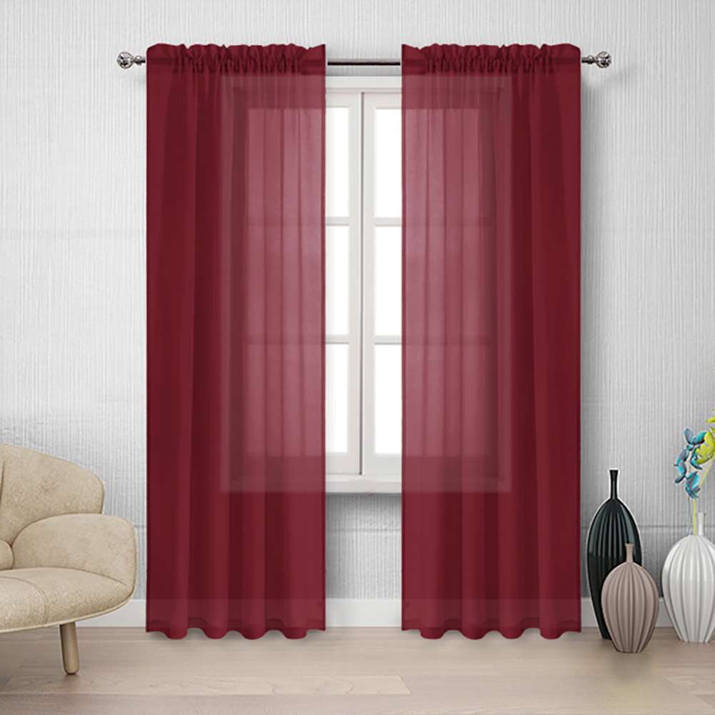 ML Soild Color Tulle Curtain for Decor Balcony Room Window Gauze Blind ...