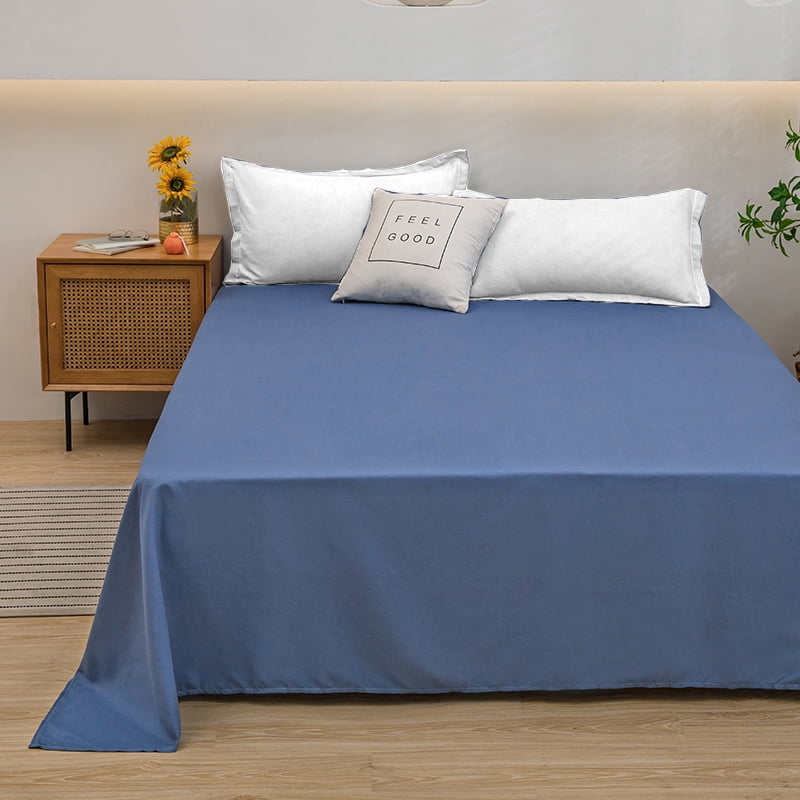 ML Solid color double bed sheets 2 people Single bed linen Queen king ...