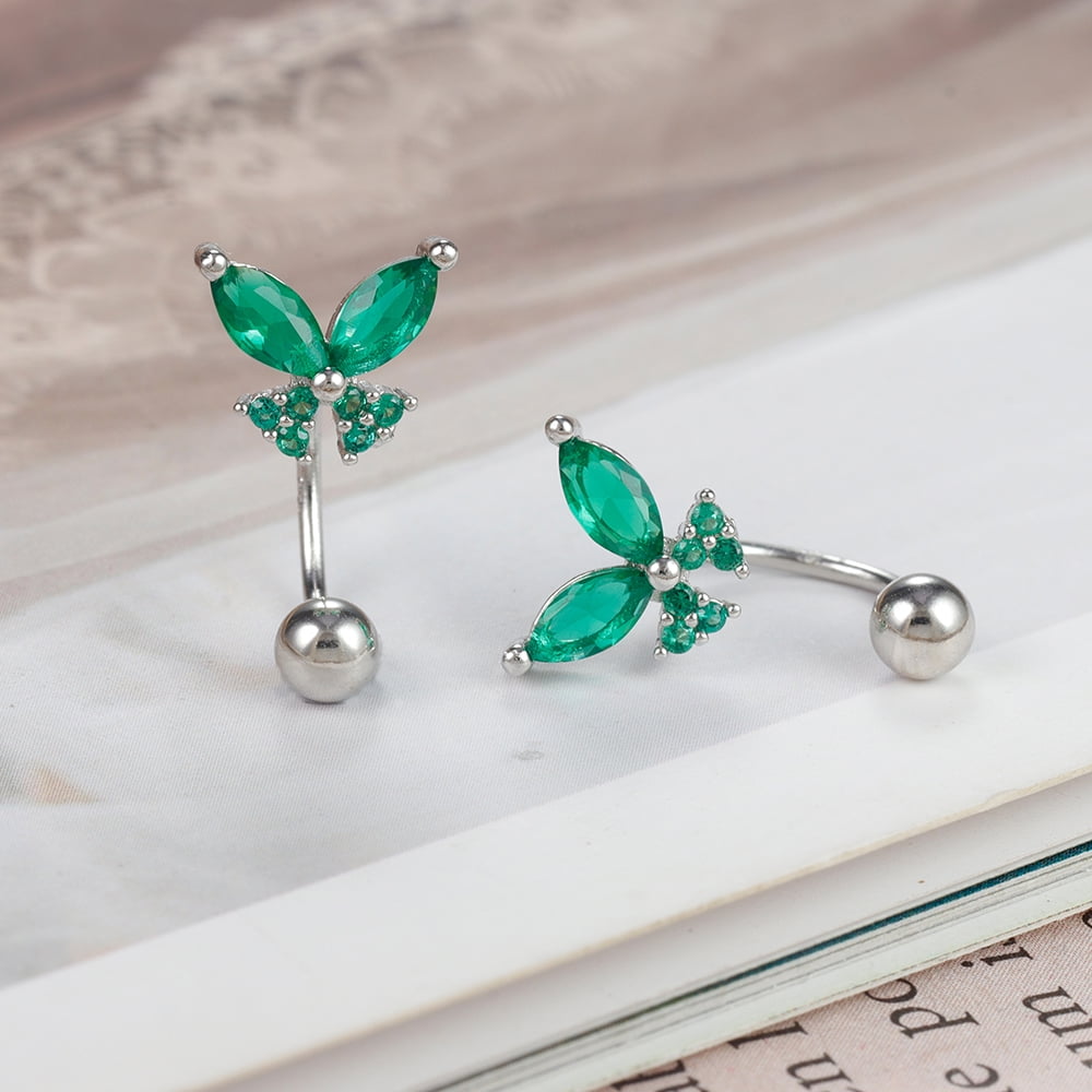 ML Stainless Steel Minimal Crystal CZ C-Shape Ear Studs Earring for ...