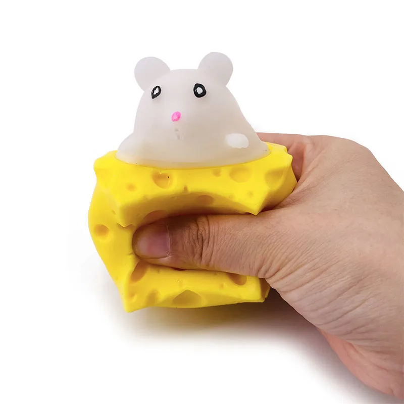 ML Stress-relieving Pet Cheese Mouse Cheese Pinch Fun Stress Ball Vent ...