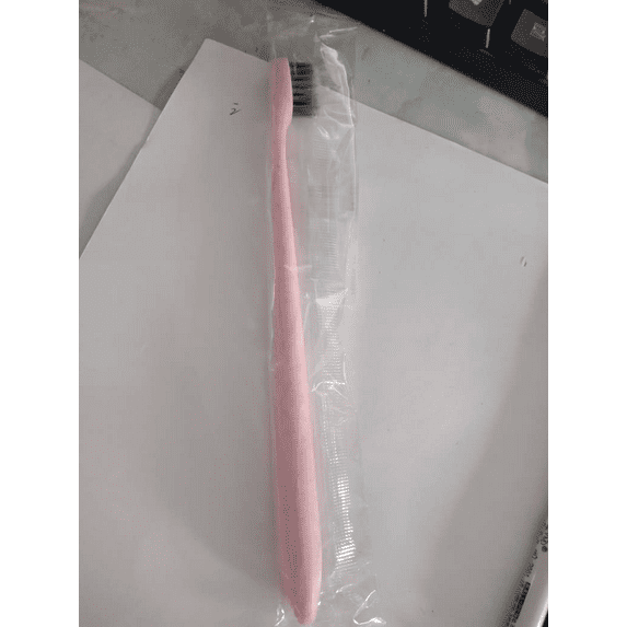 ML Toothbrush Natural Wheat Straw Handle Bamboo Charcoal Bristle Adult ...