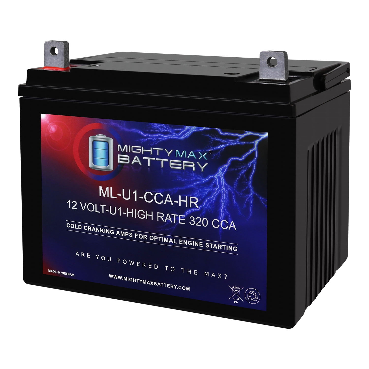 ML-U1-CCAHR 12V 320CCA Battery for JohnDeere G110 340CCA Lawn Mower ...