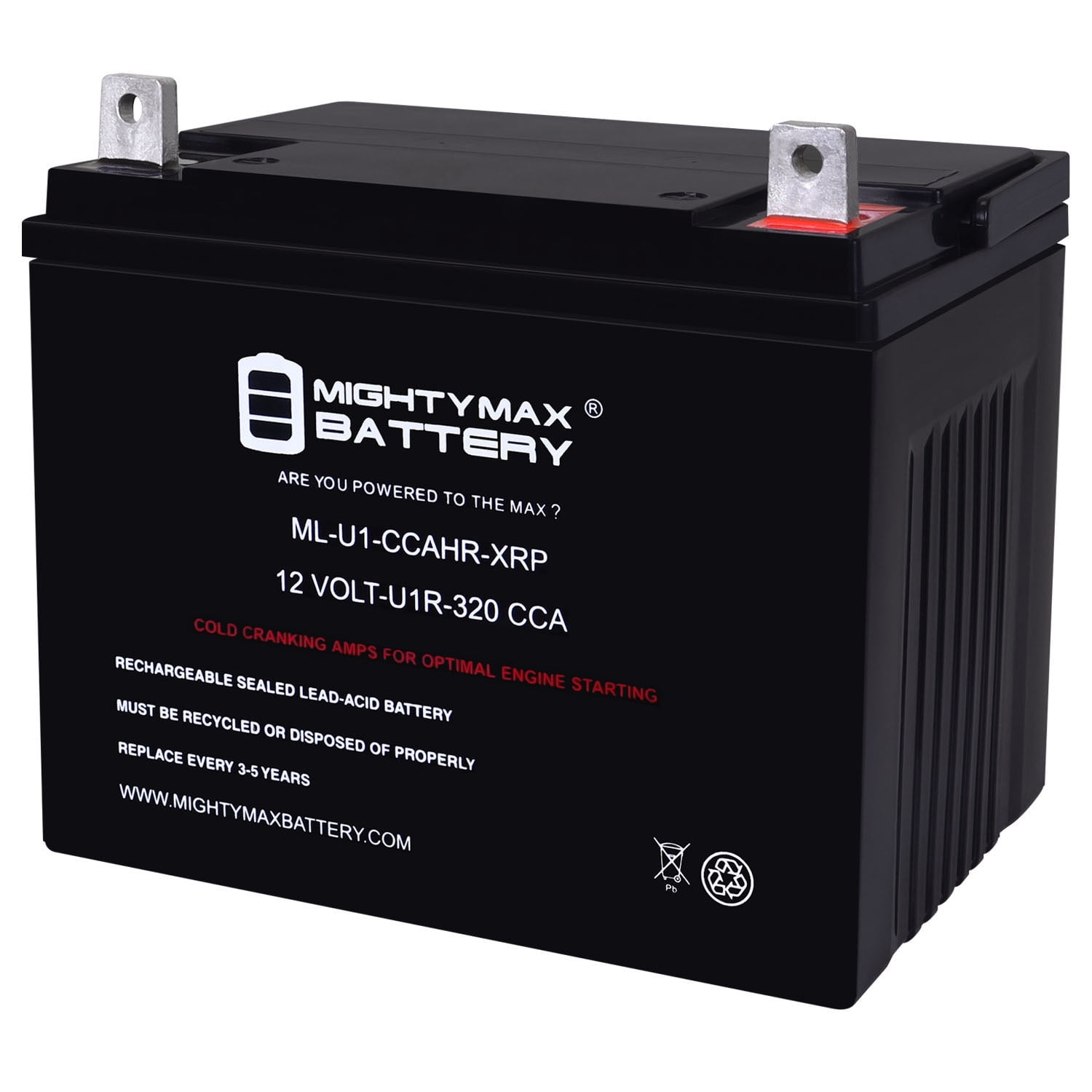 ML-U1-CCAHR-XRP -12 Volt, 320 CCA, Nut and Bolt (NB) Terminal ...