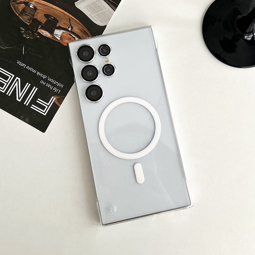 ML Ultra Slim For Magsafe Clear Frameless Phone Case For Samsung S24 Plus S22 S23 Ultra Magnetic ...