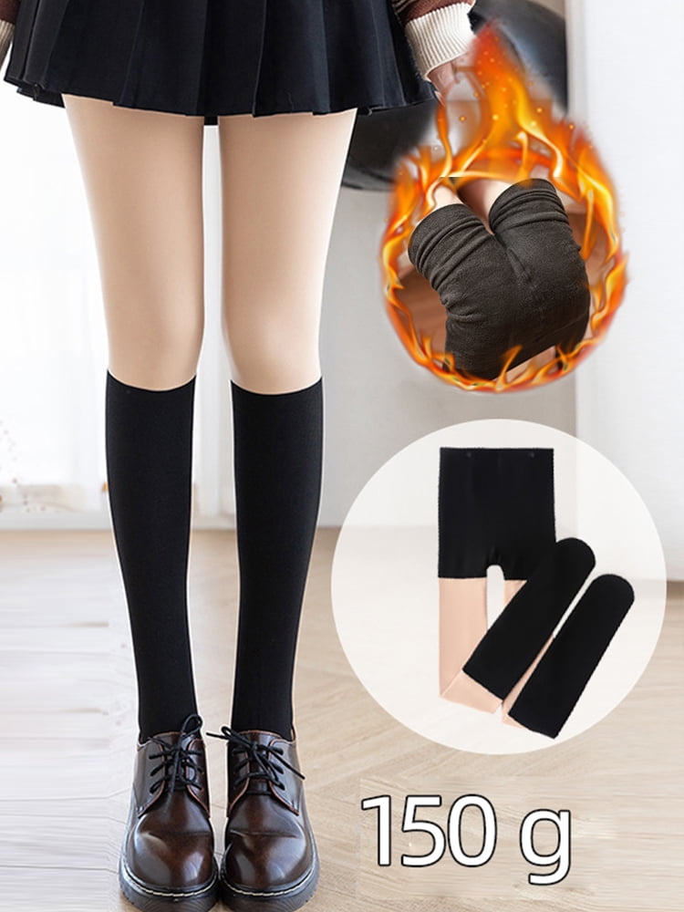 ML Warm Pantyhose Women Patchwork Colours Thick Tights Slim Fleece ...