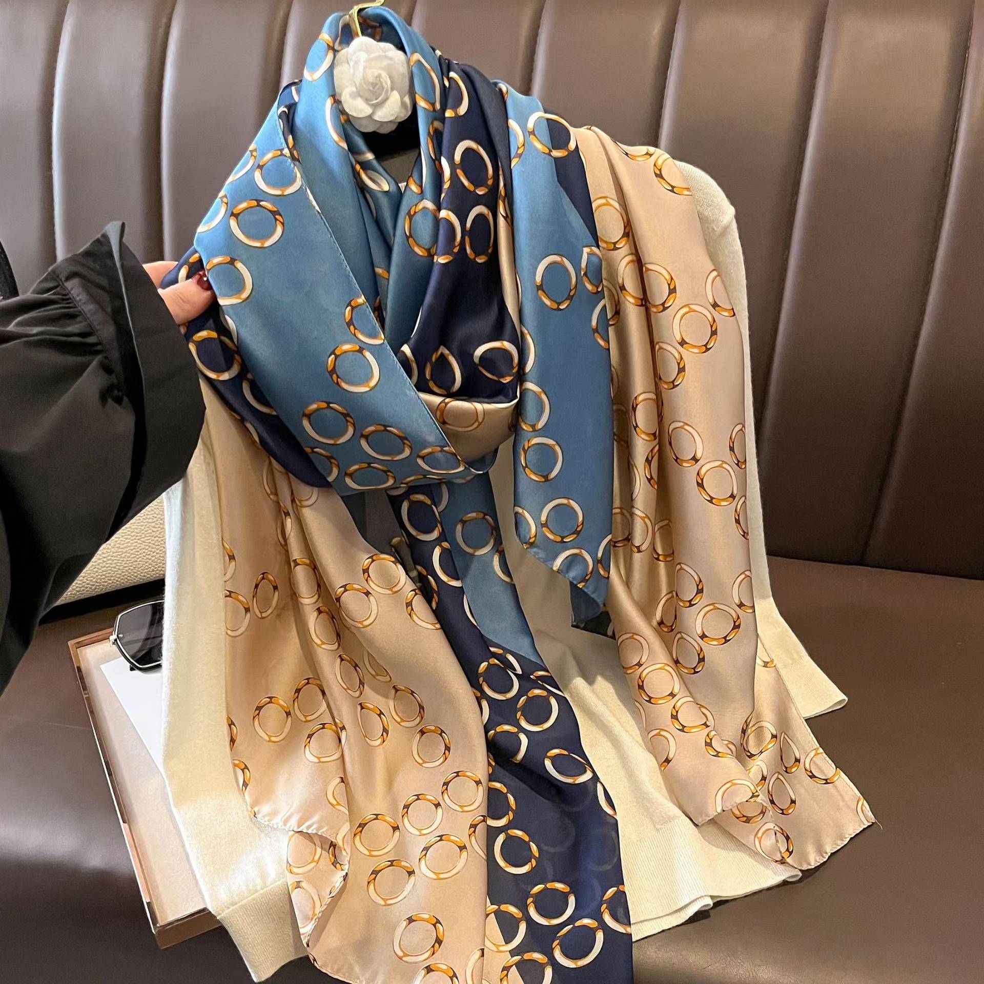 ML Women Fashion Print Silk Scarf Luxury Brand Warm 180X90CM Scarves ...