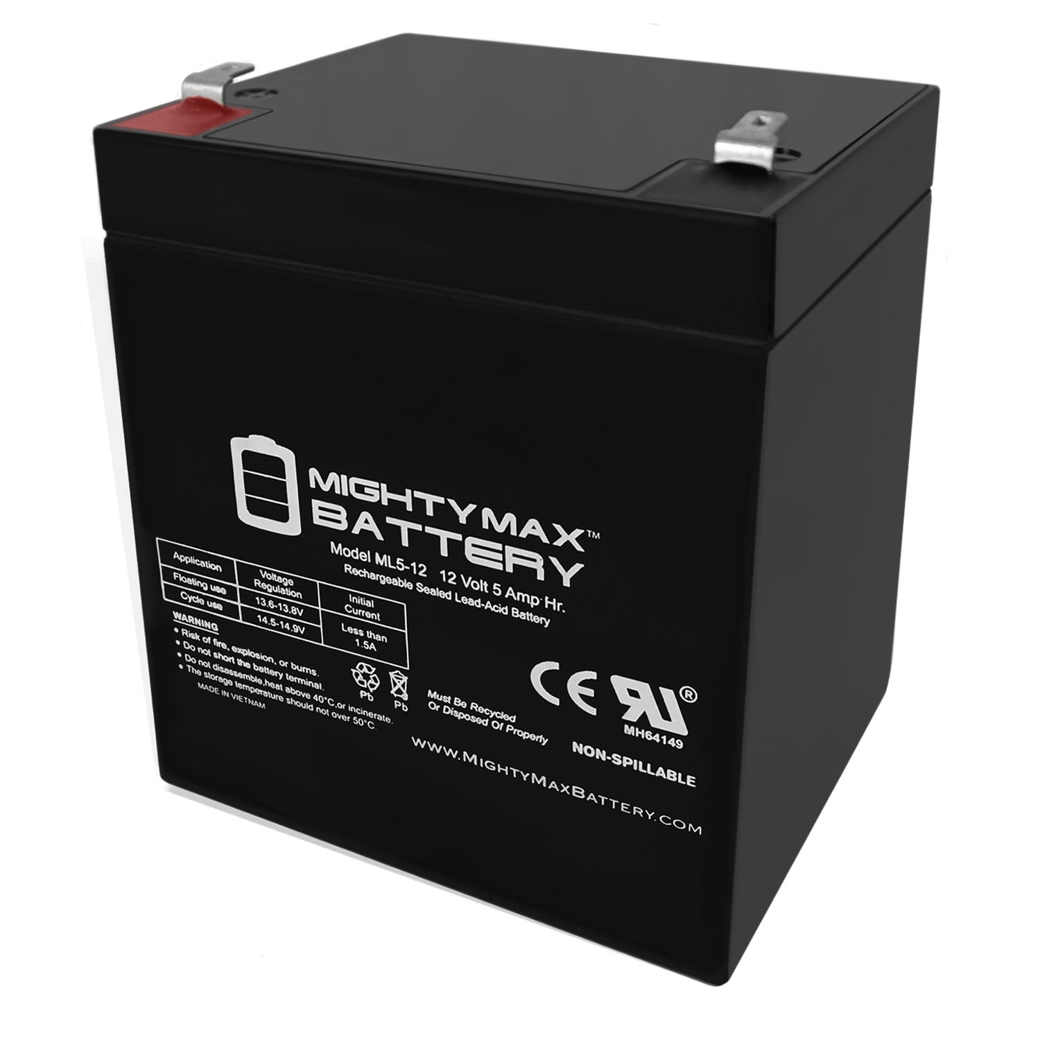 ML5-12 - 12V 5AH Replacement Battery for Liftmaster 3850 and 3850P ...