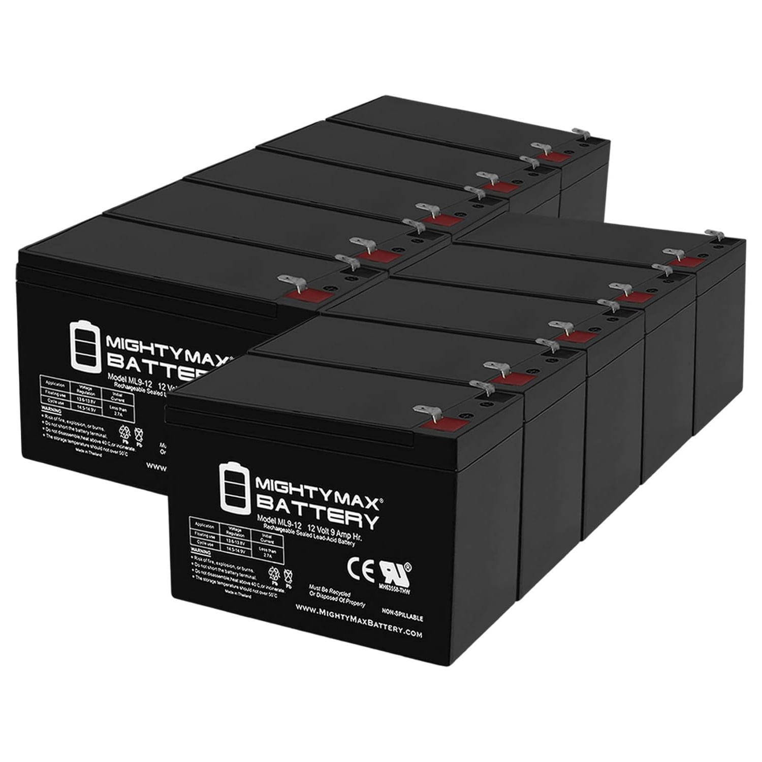ML9-12 - 12V 9AH 6FM9 Wheelchair Scooter SLA AGM Battery - 10 Pack ...