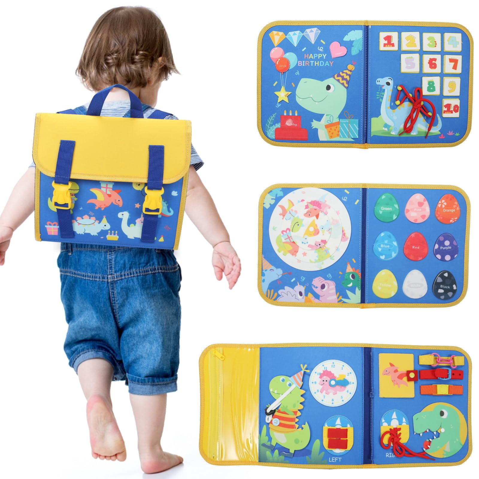 MLABINYA 18 in 1 OIF8 Toddler Montessori Busy Board Learning Activities ...