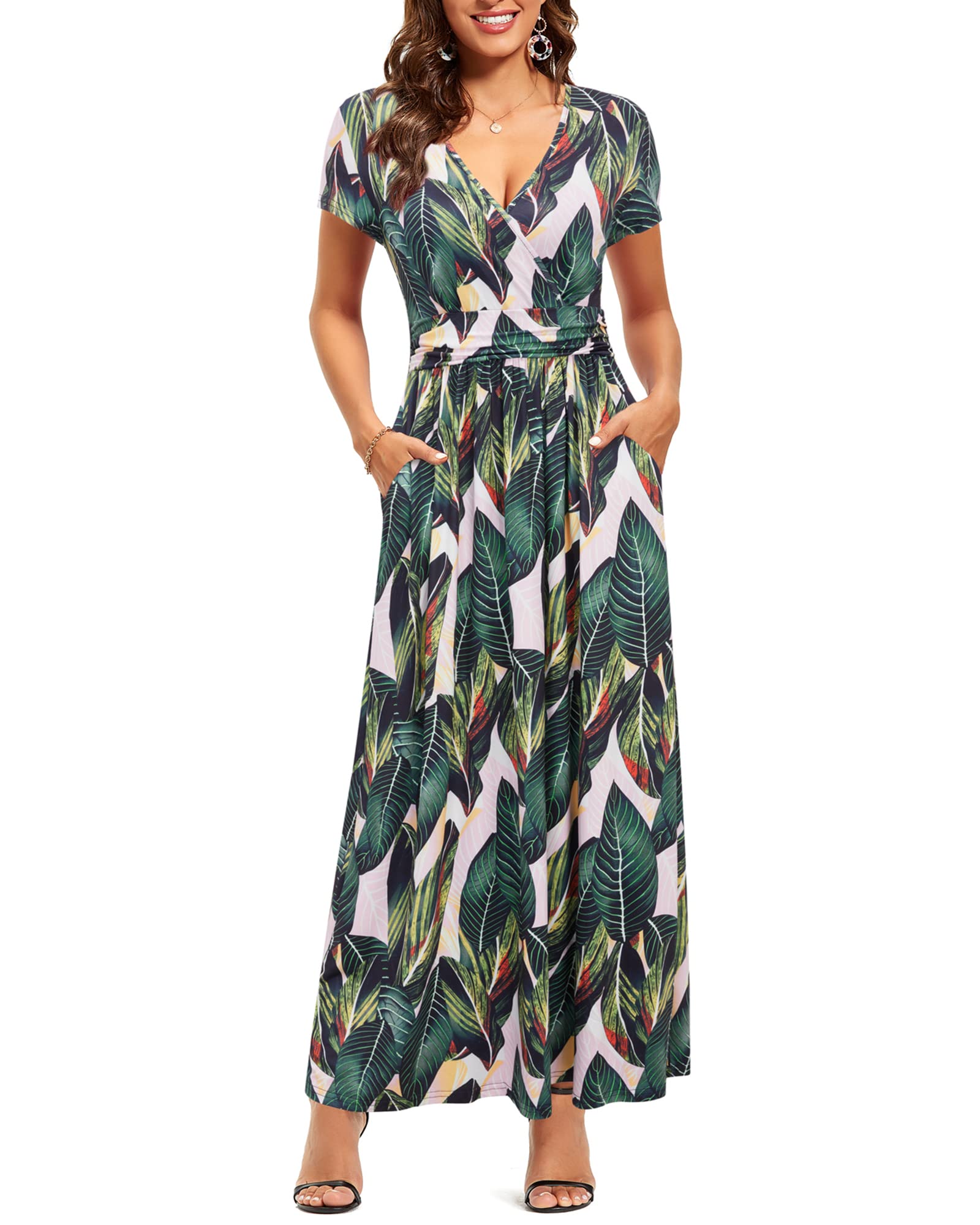 24seven Comfort Apparel Plus Size Empire Waist Long Sleeve Maxi Dress