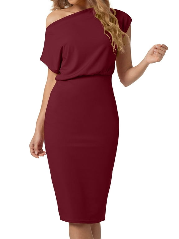 UVN V Neck Women Bodycon Dress Ruffle Sleeve Party Dress Casual Sheath ...