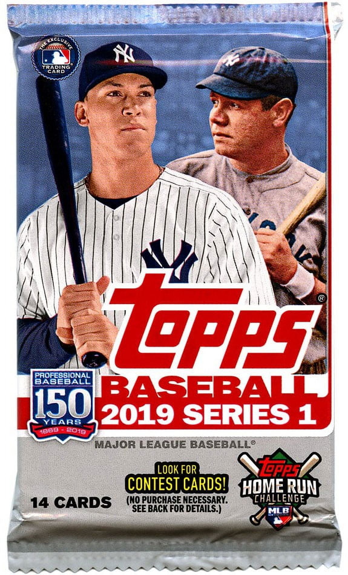 MLB 2019 Baseball Series 1 Trading Card Pack (14 Cards) - Walmart.com