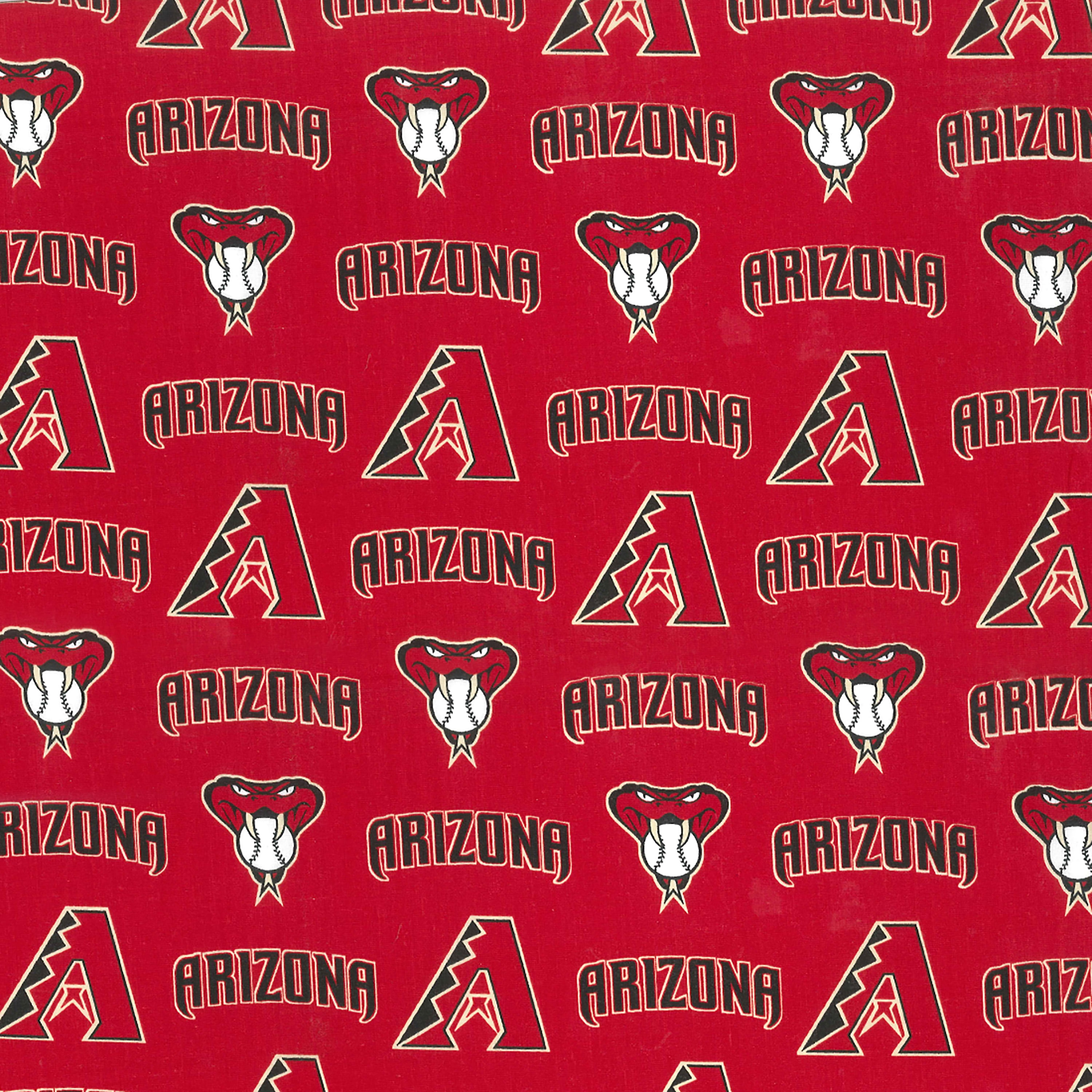 MLB Arizona Diamondbacks 58" 100% Cotton Sports Logo Craft Fabric By ...