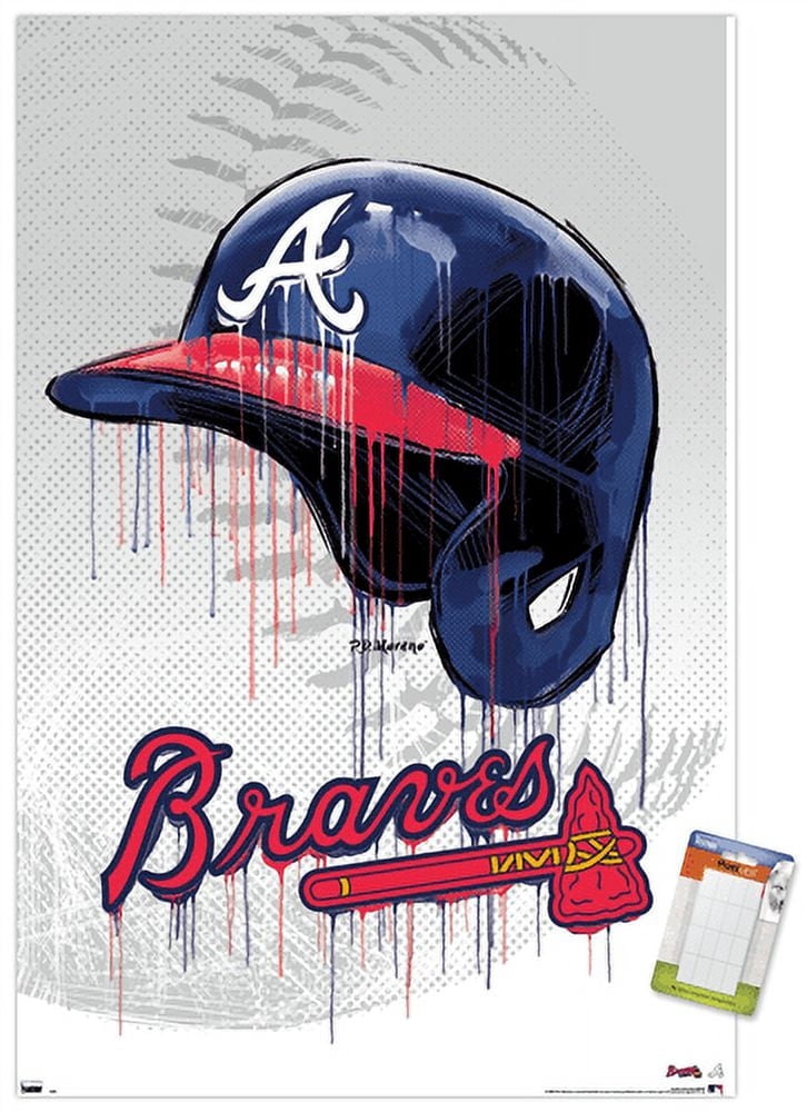 MLB Atlanta Braves - Drip Helmet 20 Wall Poster, 22.375" x 34 ...