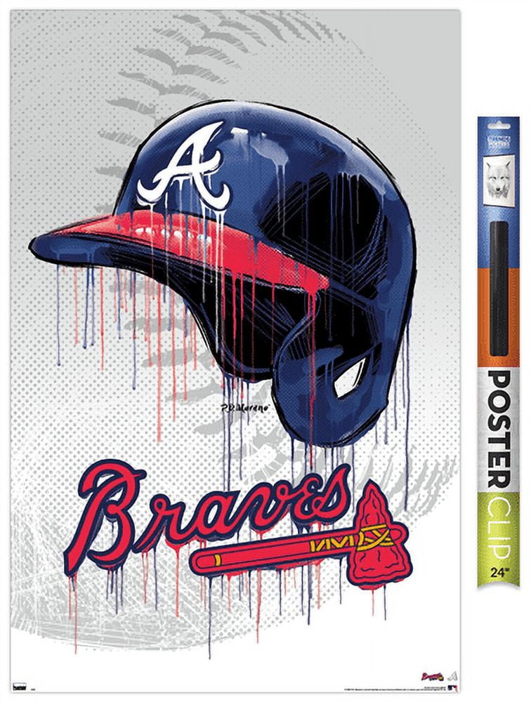 MLB Atlanta Braves - Drip Helmet 20 Wall Poster, 22.375" x 34 ...