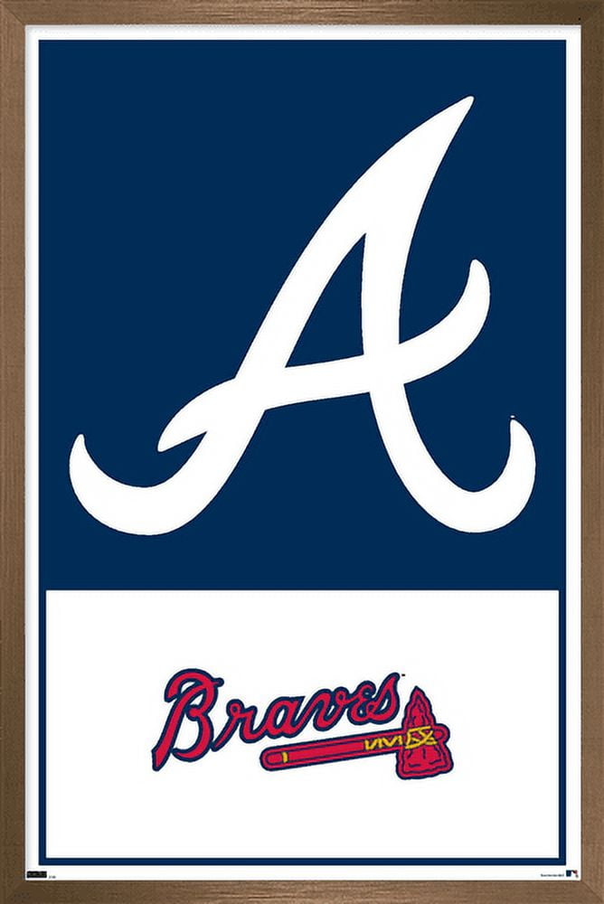 MLB Atlanta Braves - Logo 22 Wall Poster, 22.375" x 34" Framed ...