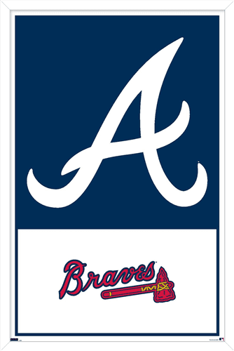MLB Atlanta Braves - Logo 22 Wall Poster, 22.375" x 34" Framed ...