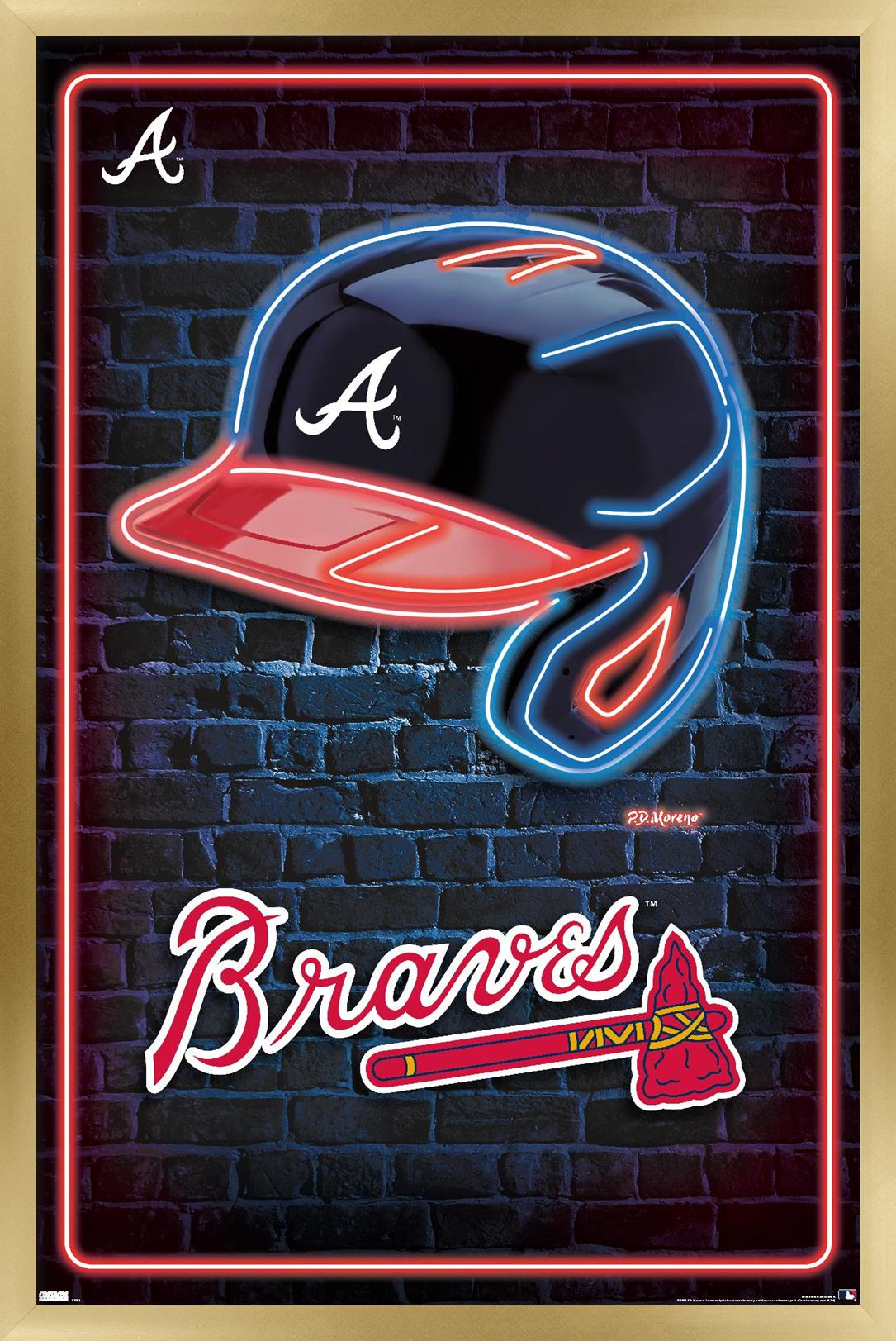 MLB Atlanta Braves - Neon Helmet 23 Wall Poster, 14.725" x 22.375 ...