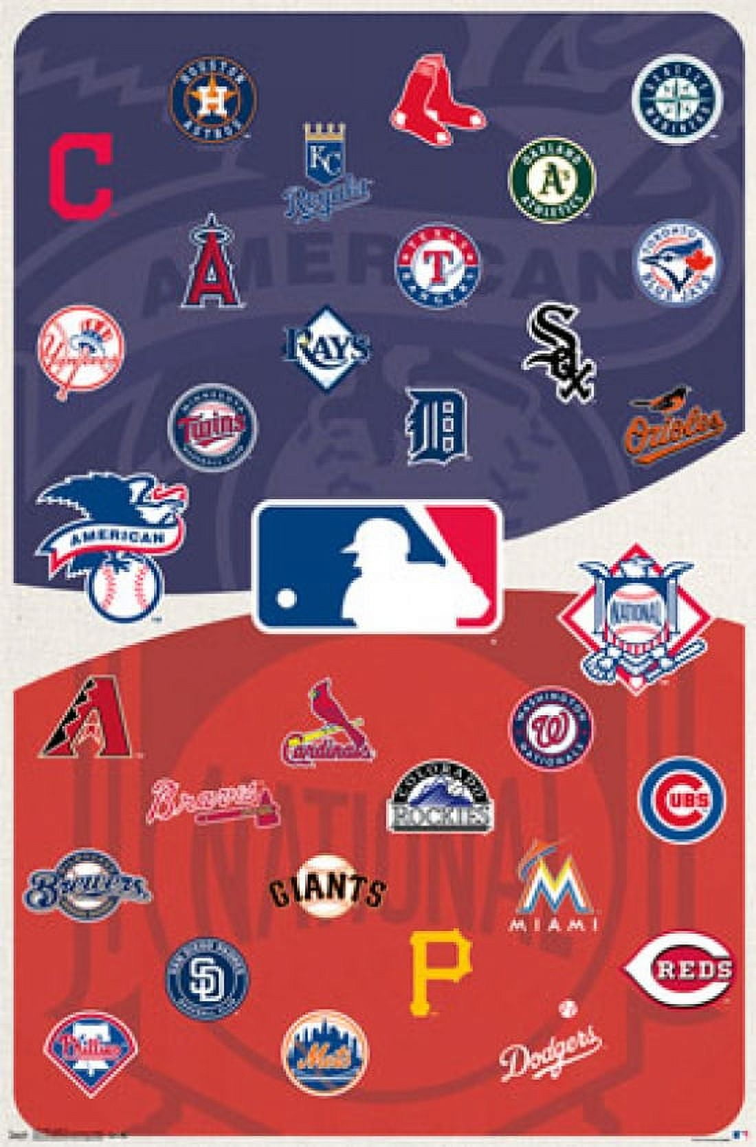 MLB Baseball - Logos 15 Laminated Poster Print (22 x 34) - Walmart.com