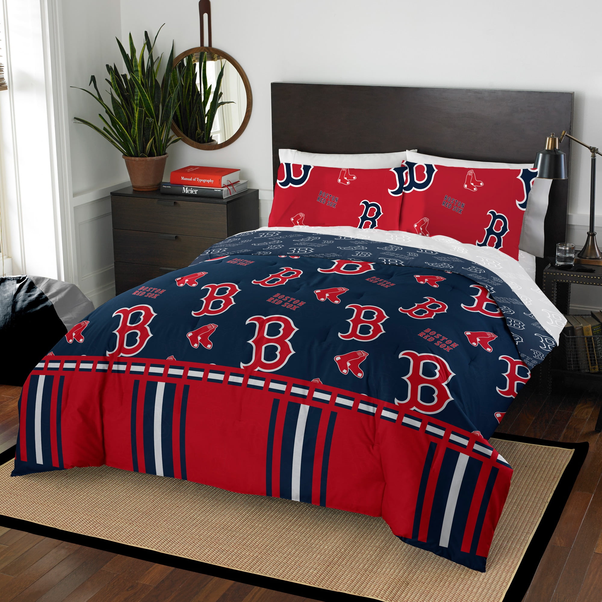 MLB Boston Red Sox Complete Comforter and Sheets Set, Full Size, Team ...