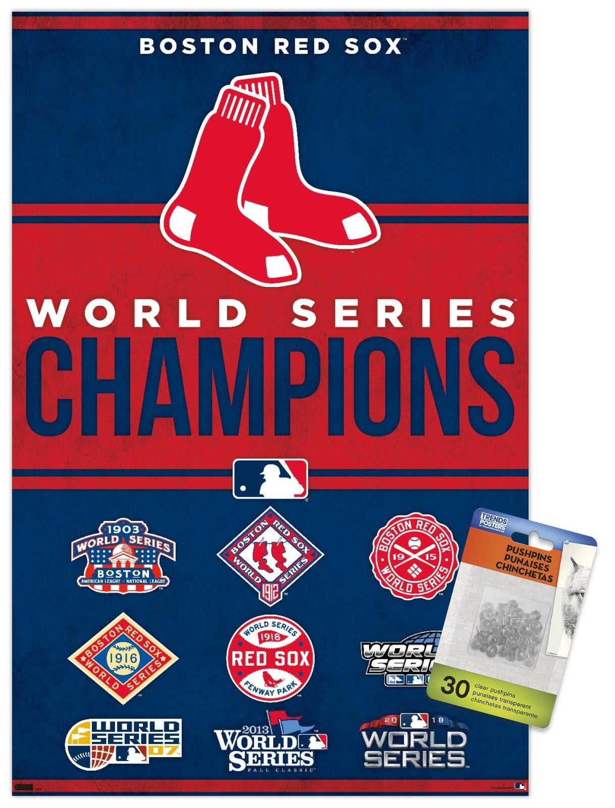 MLB Boston Red Sox - Champions 23 Wall Poster with Push Pins, 14.725" x ...