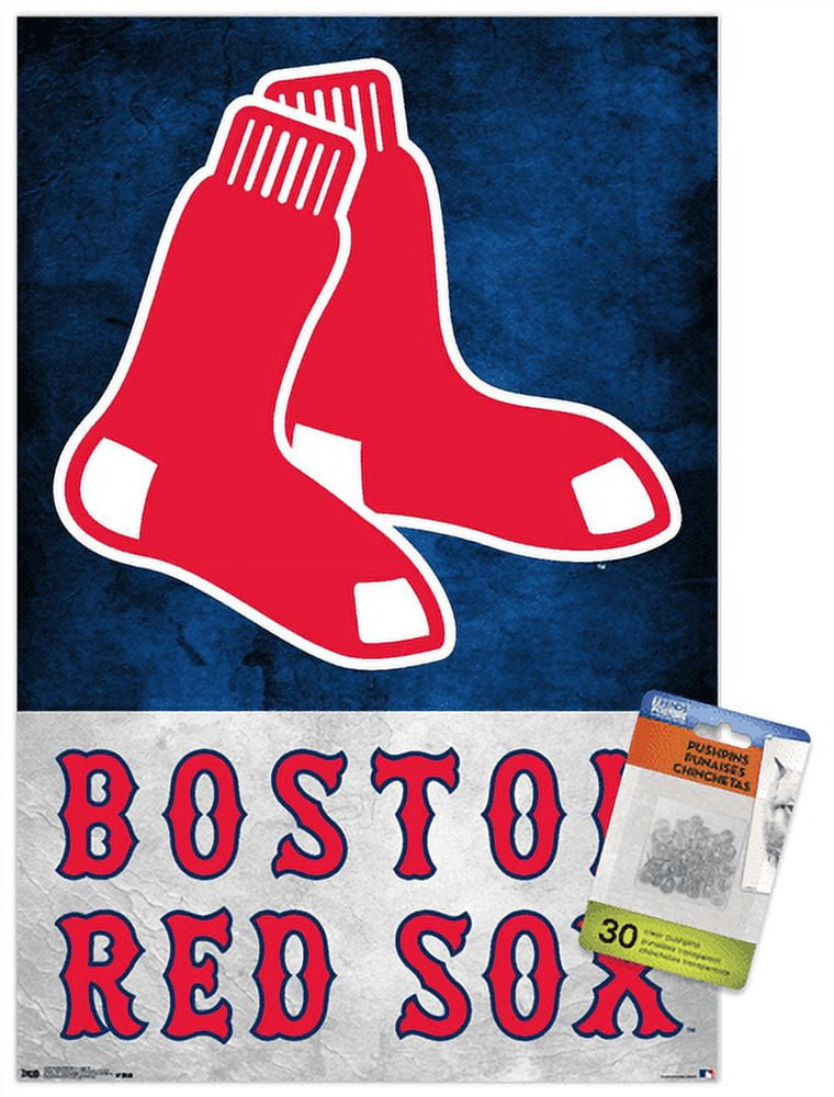 MLB Boston Red Sox - Logo 18 Wall Poster with Push Pins, 14.725" x 22. ...